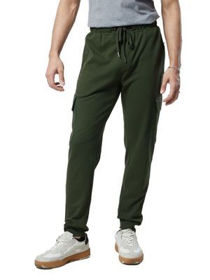 Buy The Souled Store Solids Olive Color Men Cargo Joggers Online