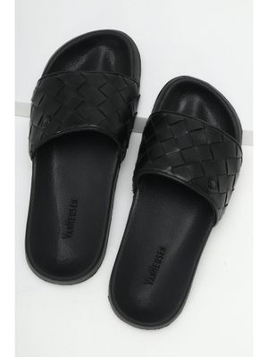 Buy Van Heusen Black Sliders Online