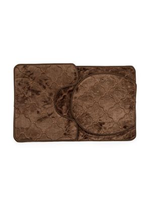 Buy EZ Life Luxe Classic Rashe Emboss 3 Piece Bathroom Mats Set (L 80 x ...