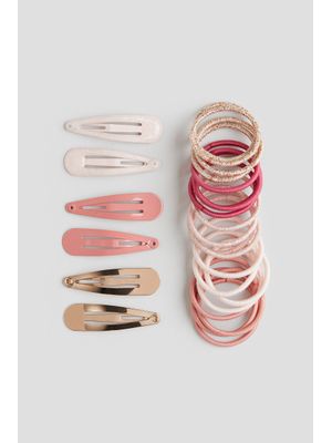 Buy H&M Hair Elastics And Clips Pink Online