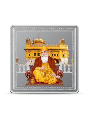 Buy Kundan 50 gm 999.9 Guru Nanak Dev Ji with Golden Temple Silver Bar ...