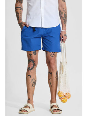 Buy Snitch Blue Regular Fit Shorts (28) Online