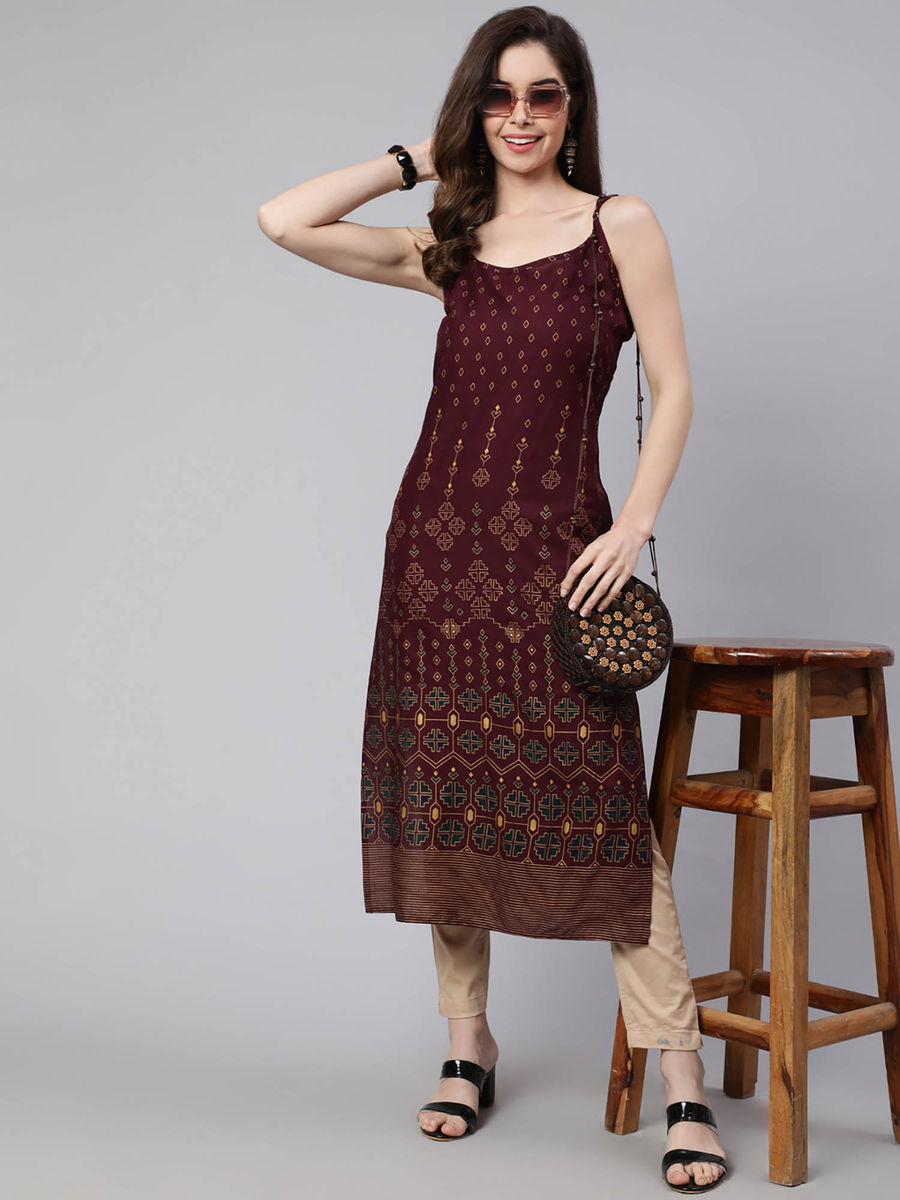 Buy Stylish Shoulder Strap Kurtis Collection At Best Prices Online