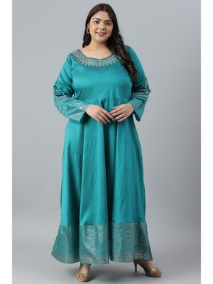 Buy W Teal Solid Dress Online