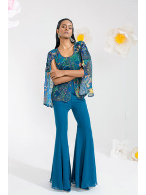 Buy Muskan Aggarwal Keya Embellished Printed Co-Ord (Set of 2) (XS) Online