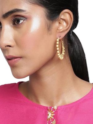 Buy Accessher Matt Gold-Plated Hoop Earrings Online