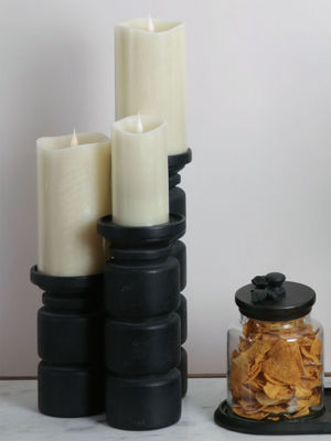 Buy IAAH Black Pastoral Wooden Pillar Holder Online