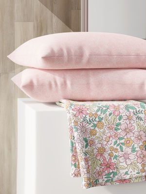 Buy Layers Color Sense by Layers Ivy Pink Bouquet Printed Double Bed ...