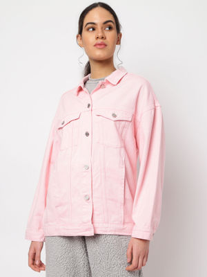 Buy Missguided Pink Oversized Denim Jacket Online