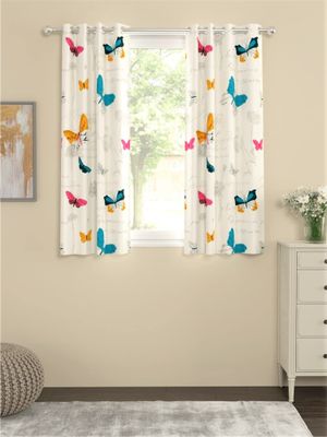 Buy Urban Space Cotton Window Curtains 5 Ft with Eyelets and TieBack 2 ...