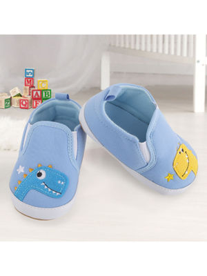 Buy Baby Moo Dinosaur Blue Slip-on Booties Online