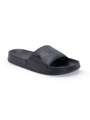 Buy Red Tape Men Solid Black Sliders Online