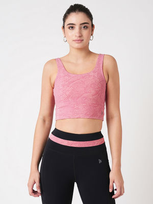 Buy BODD ACTIVE Level Up Pink Longline Sports Bra Online