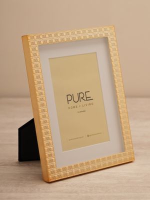 Buy Pure Home + Living Gold Plated Patterned Metal Photo Frame Online
