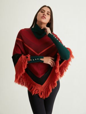 Buy COVER STORY Brown Chevron Poncho online