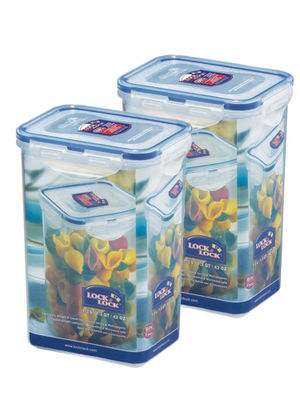 Buy Lock & Lock Plastic Food Container Leak Proof Lid, 1.3L Each (Set ...