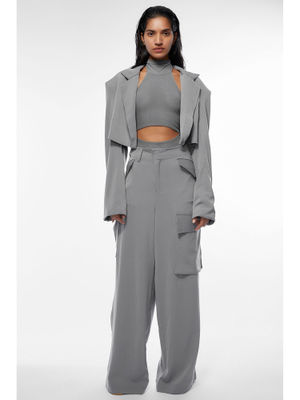 Buy Deme Grey Body Suit With Pants And Cape (Set of 3) Online