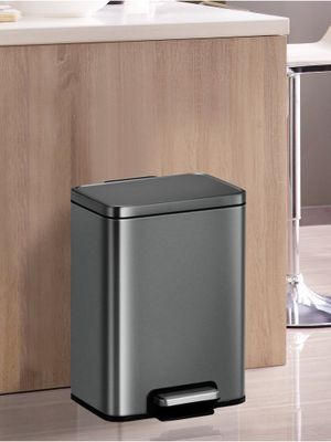 Buy OBSESSIONS Fingerprint Resistant Rectangle Peddle Dustbin, 6 Ltr ...