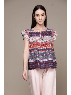 Buy Label Ritu Kumar Multicolored Printed Top Online