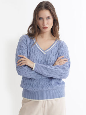 Buy RAREISM Broun Light Blue Sweater Online