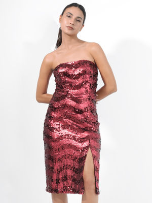Buy RAREISM Eve Sheen Red Dress Online