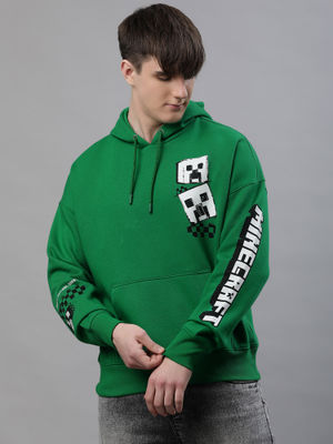 Buy Free Authority Mens Minecraft Printed Green Hoodie Online