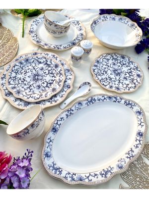 Buy Vigneto Royal Blue 36 Pcs Dinner Set Online