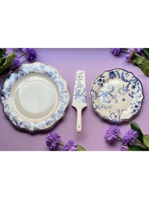 Buy Vigneto Midnight Blue Snack Set -6 Quarter Plates, 1 Dinner Plate ...