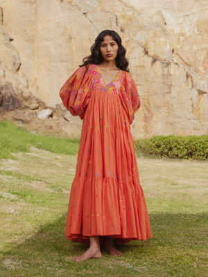 Buy Uri by Mrunalini Rao Scarlet Maxi Dress Online