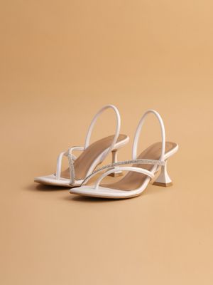 Buy Eridani Womens Rumi Embellished White Heels Online