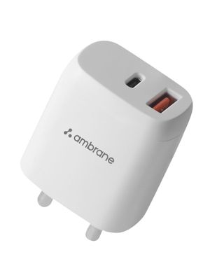 Buy Ambrane RAAP H11 20W Dual Output Fast Charger/Adapter White online
