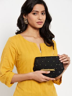Buy Fabindia Fabric Black Clutch Bag Online