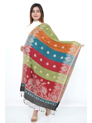 Buy Oswal Shawls Colorblock Multi-Color Shawl Online