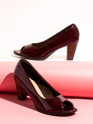 Buy Inc.5 Women Maroon Party Peep Toes Pumps Online