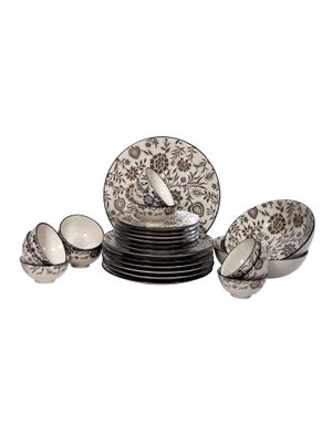 Buy HITKARI POTTERIES Sulur Grey Dinner Set 21Pc Online