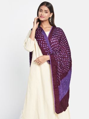 Buy Fabindia Maroon Modal Bandhani Dupatta Online