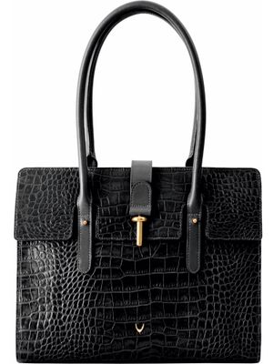 Buy Hidesign Black Mocha Croco Ranch/Split Handbag Online