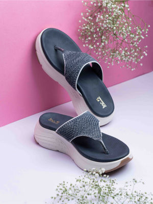 Buy Inc.5 Womens Navy Blue Solid Round Toe Casual Platform Sandals ...