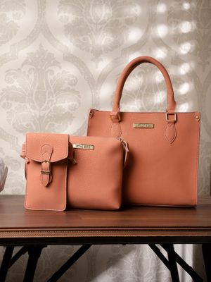 Buy Legal Bribe Printed Tote Bags Combo of 3 - Pink Online