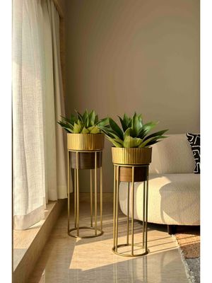 Buy Mason Home Brooklyn Fluted Brown Planter (Set Of 2) Online