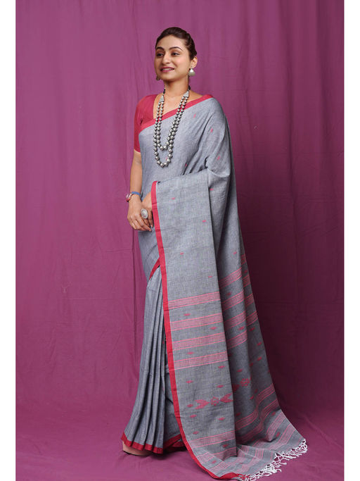 Buy Stylish Cotton Linen Sarees Collection At Best Prices Online