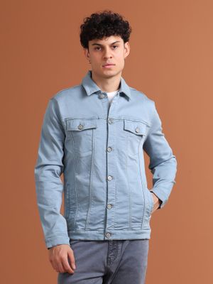 Buy VUDU Sky Blue Denim Jacket (S) Online