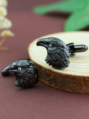 Buy PELUCHE Eagle Eye - Gun Metal Cufflinks for Men Online