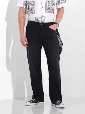 Buy The Indian Garage Co Men Black Solid Relaxed Fit Jeans (28) Online