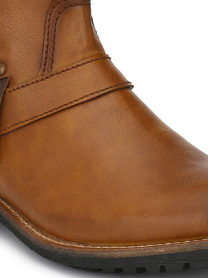 Buy Delize Solid Brown Chelsea Boots Online