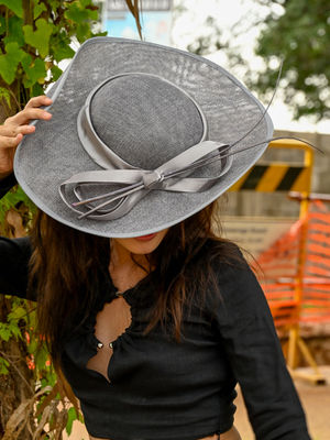 Buy Odette Wide Brim Exquisite Grey Hat Online