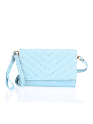 Buy Fastrack Quilted Light Blue Clutch Online
