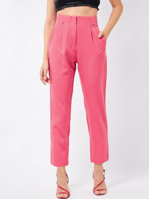 Buy Magre Fuschia Pink Papper Bag Pants Online
