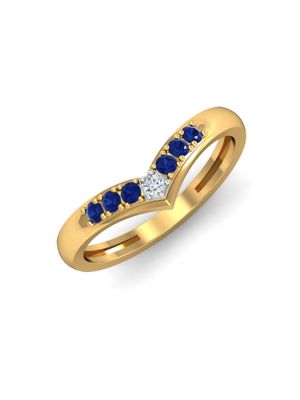 Buy KuberBox 18k Gold Cerulean Blue Sapphire and Diamond Ring for Women ...