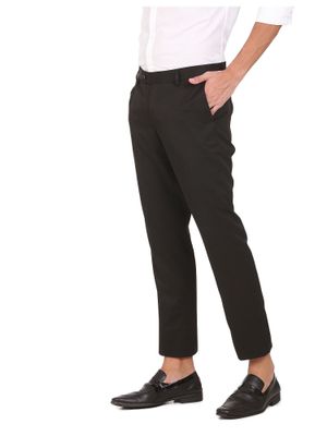 Arrow Formal Trousers : Buy Arrow Men Black Mid Rise Solid Formal ...